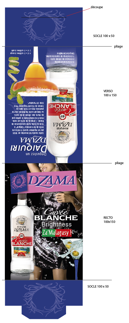 Rhums Dzama : affiches et PLV produits | PK Designer graphique : studio ...