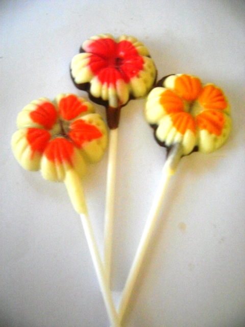 Nora's Choc:A Muslim Home Made Chocolate: Bunga Raya lollipop