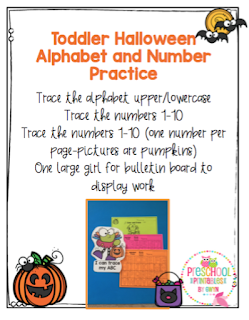 Toddler Halloween Alphabet and Number Practice ~ Preschool Printables