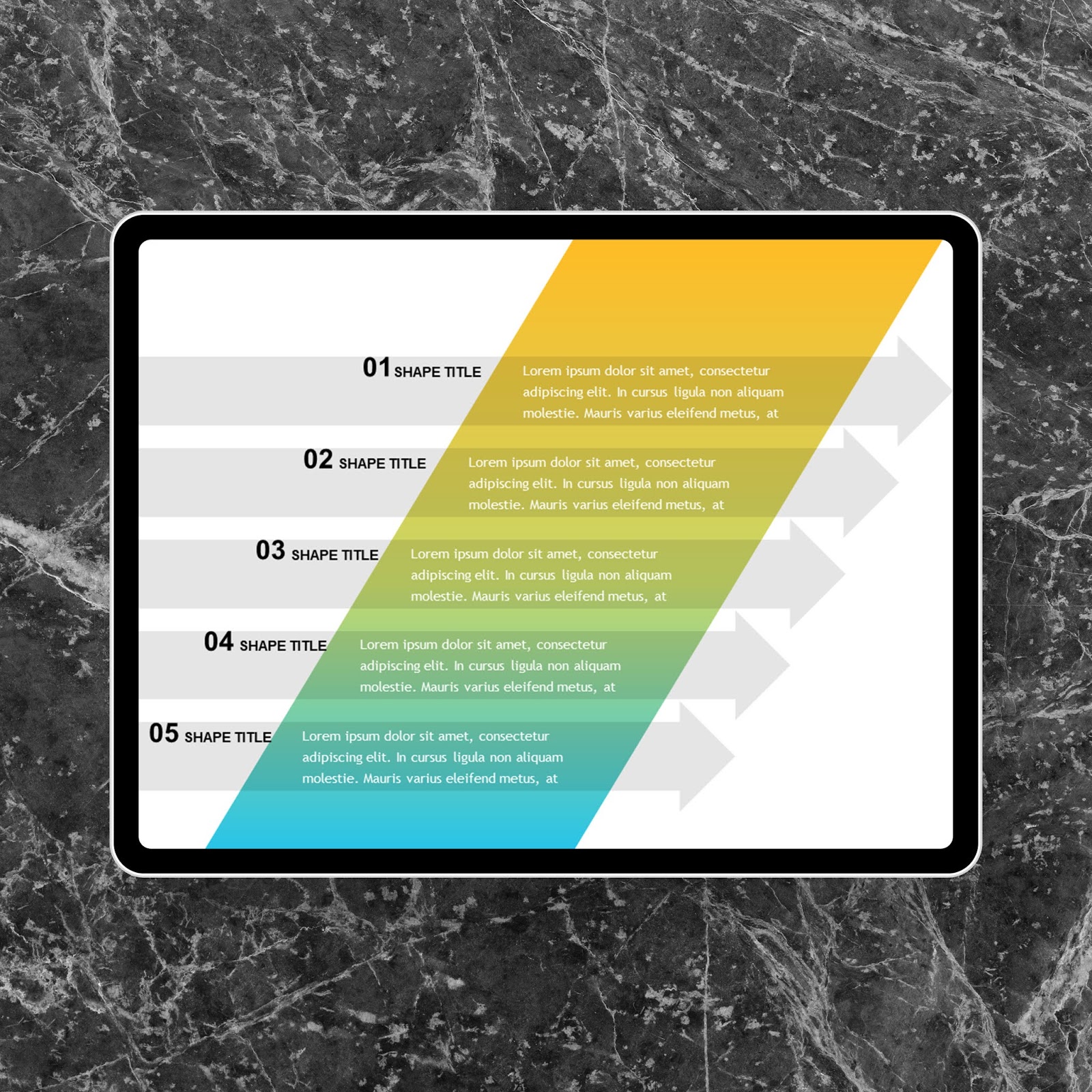 Big Arrow Gradient Five Step PowerPoint Templates - PowerPoint Free