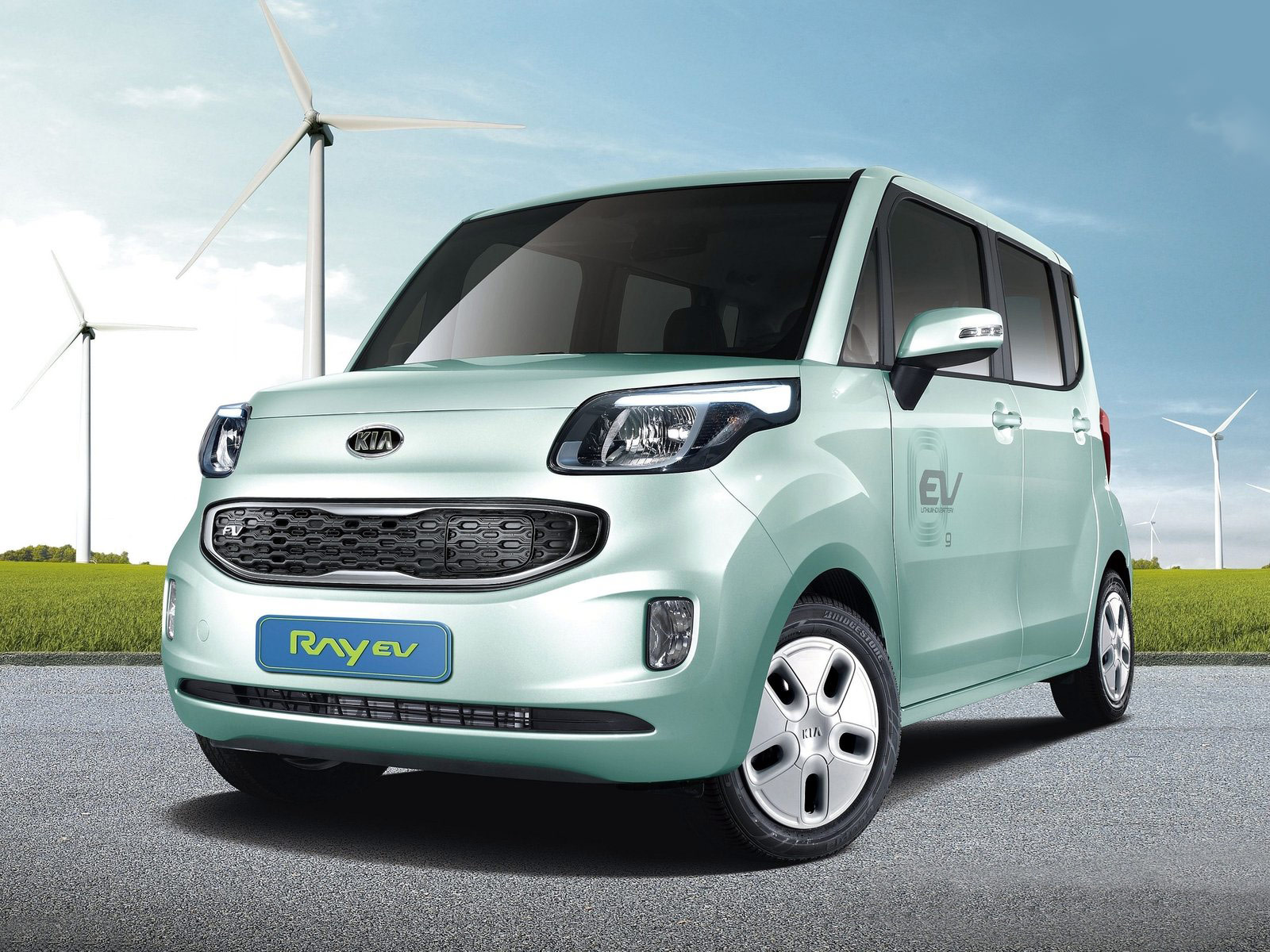 2012 KIA Ray EV car desktop wallpaper