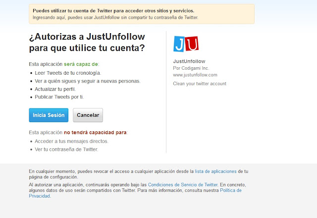 Alcasoft: Tutorial de JustUnfollow
