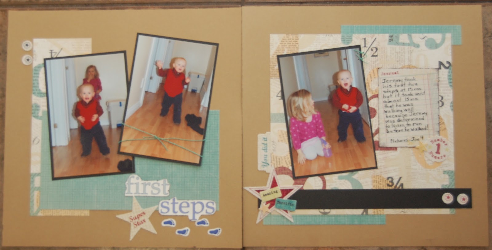 Close to Home: Scrapbook layout – First Steps