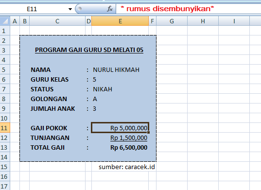CARA MENGUNCI RUMUS DI EXCEL - Caracek.id