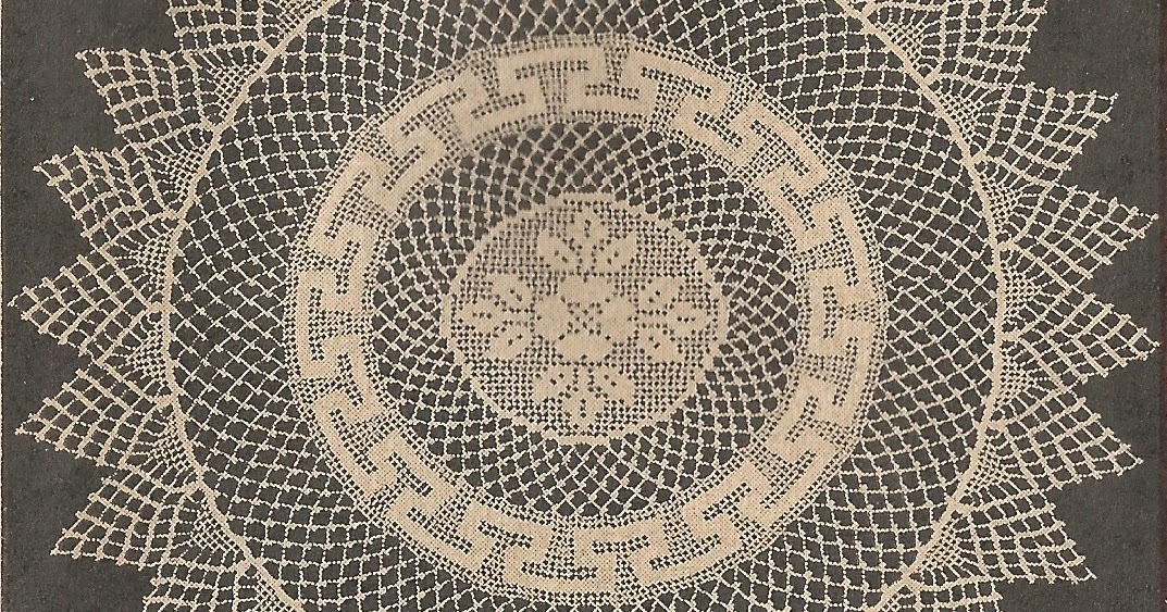 For The Love of History: 1961 Large Greek Key Doily ~ Crochet Pattern