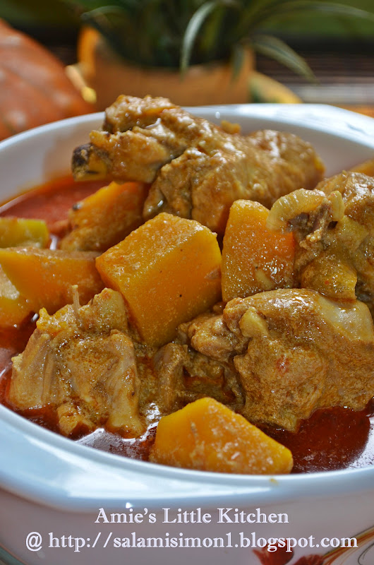 Ayam Masak Kari Dengan Labu Manis, Sambal Belacan & Ulam - Amie's ...