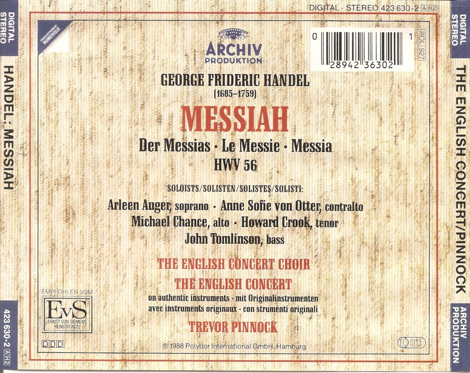 The First Pressing CD Collection: George Frideric Handel - Messiah