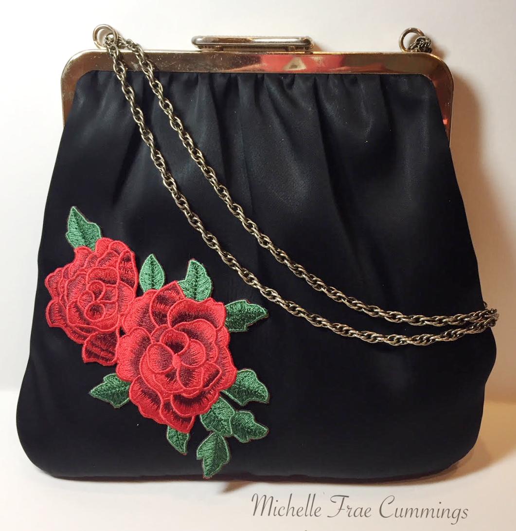 Faerie * Dust * Dreams: Vintage Rose Purse with Rose Applique