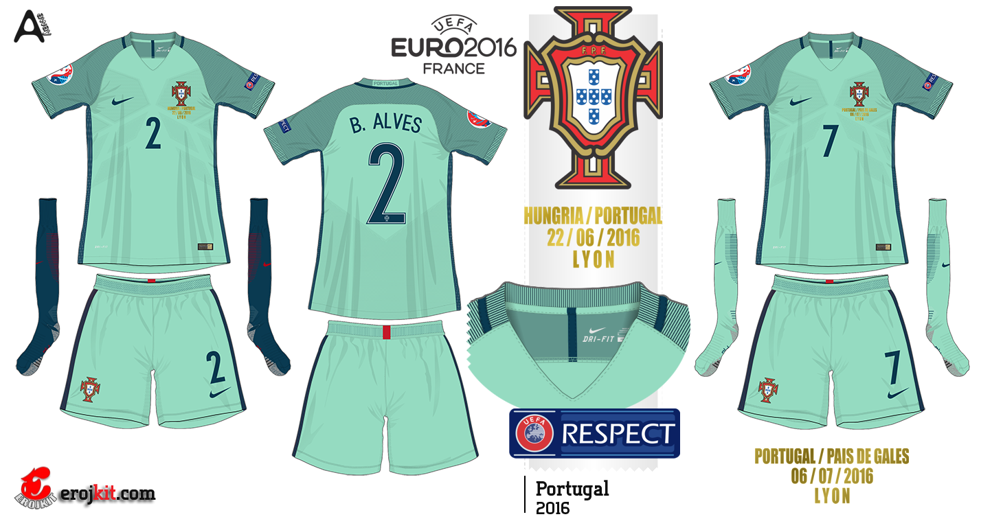 Kit Design, by eroj: 2016 Portugal (Home, Away e Third)