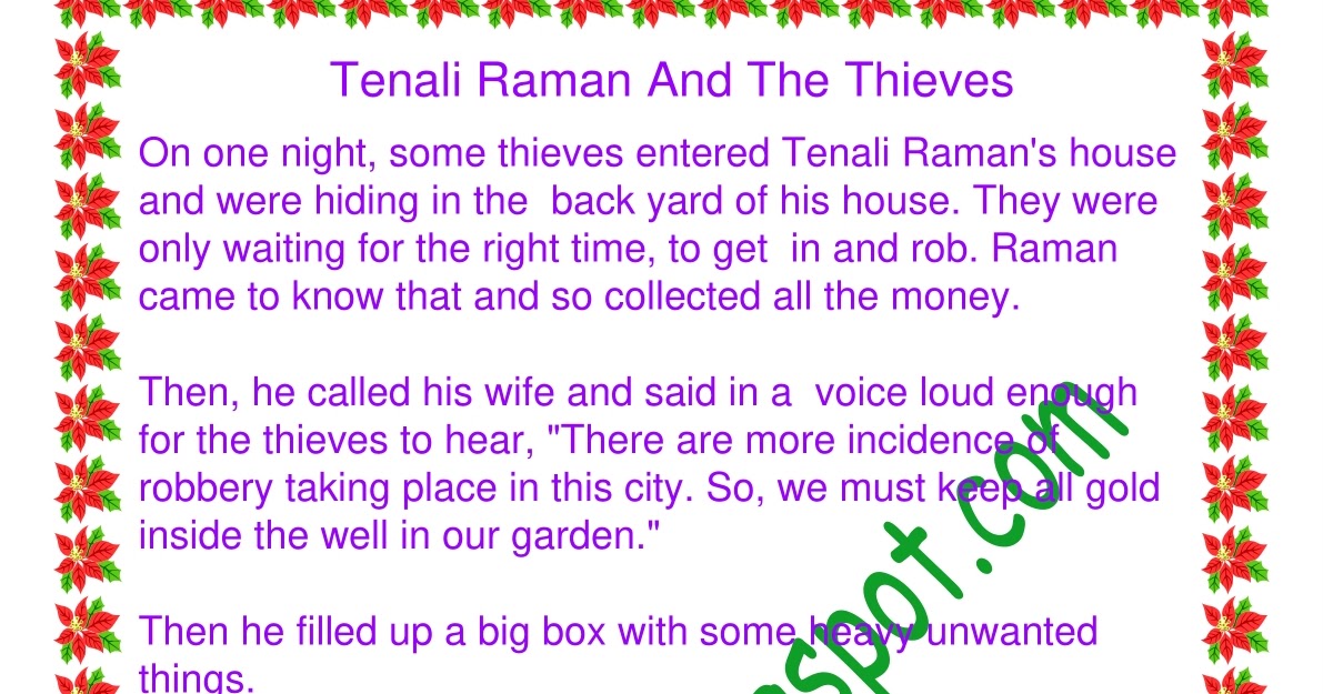 STORIES TREE: Tenali Raman And The Thieves