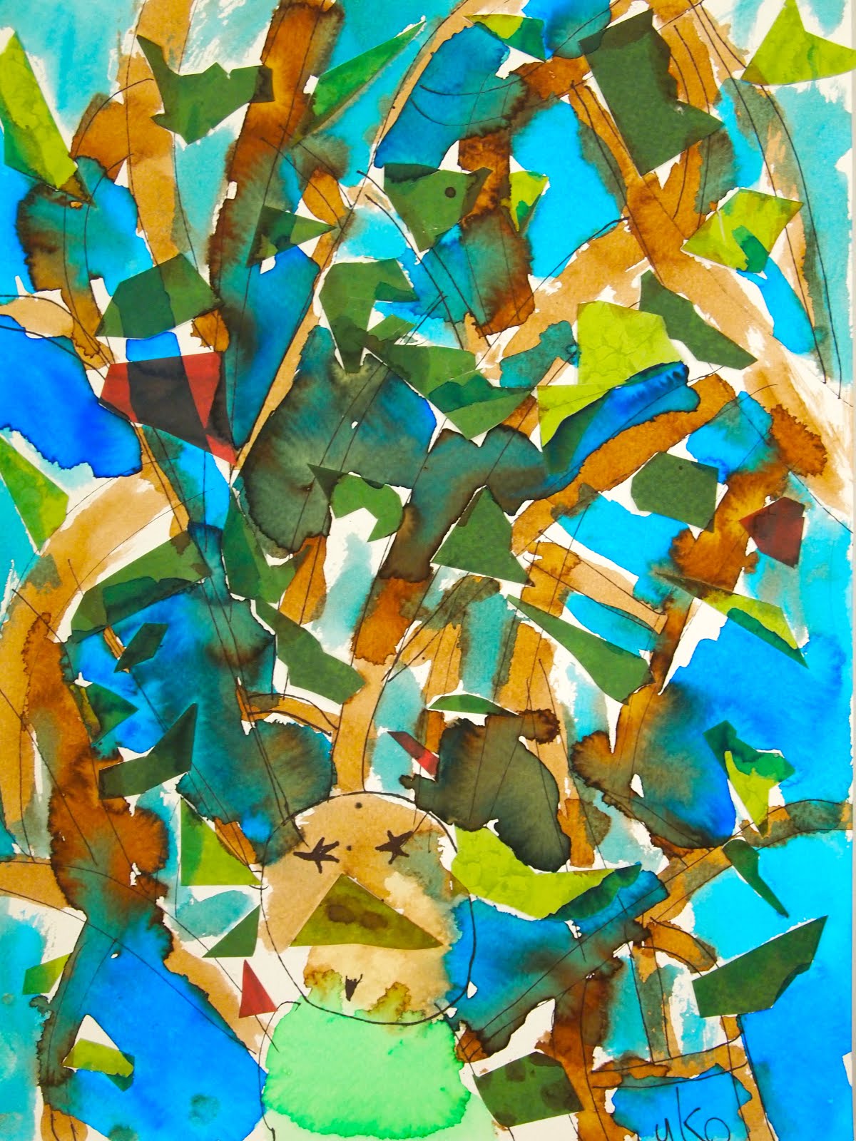 new city arts: first grade tree portraits