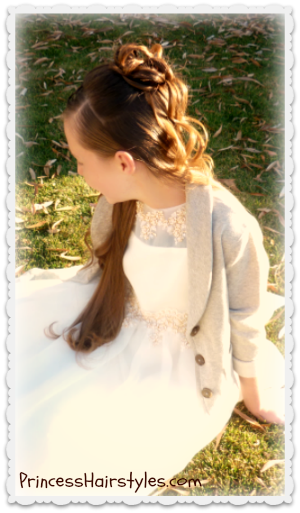 Formal Half Updo Hairstyle, Cascading Curls and Chains | Hairstyles For ...