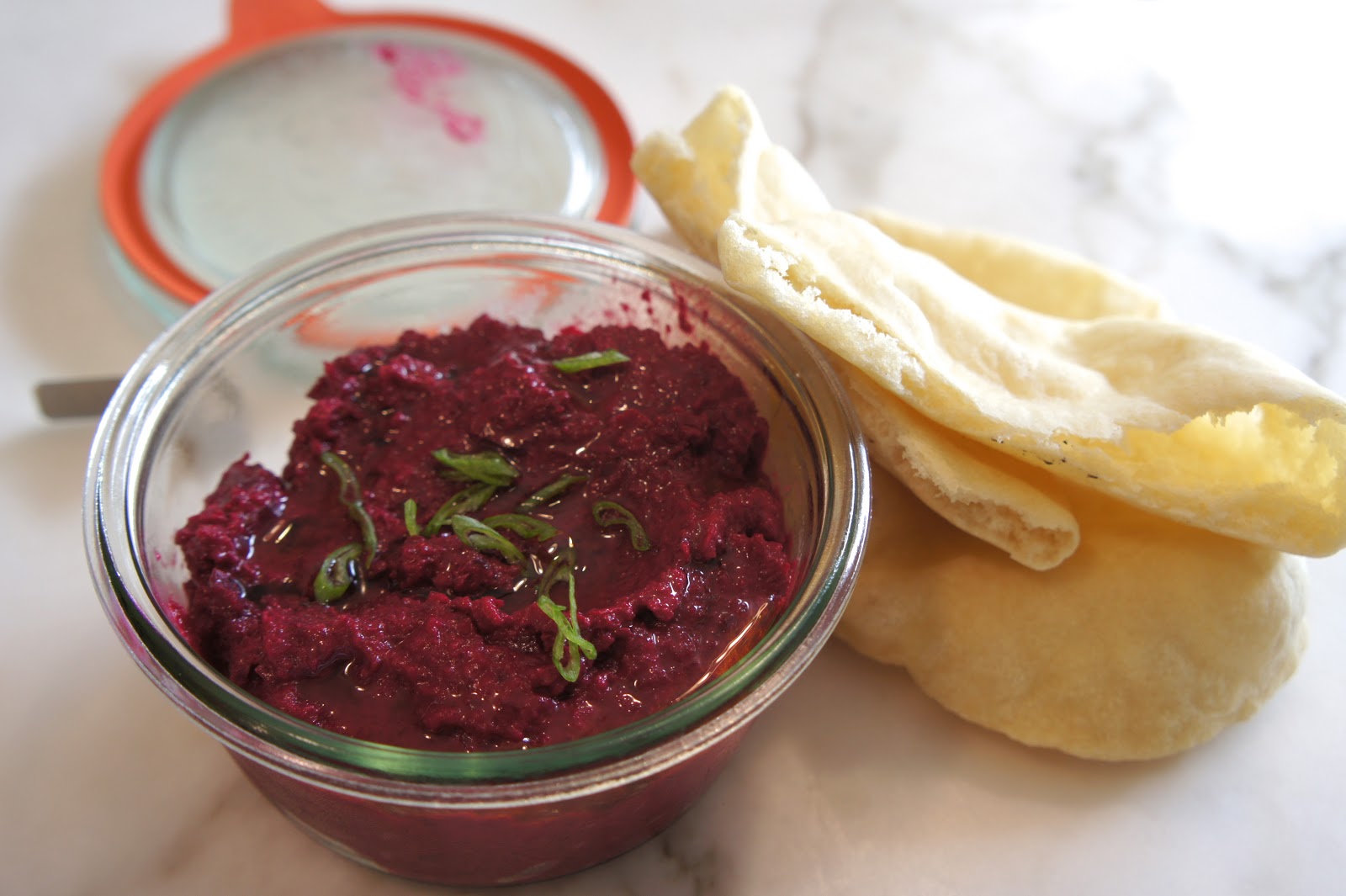 Pureed Beets with Yogurt & Za'atar and Homemade Pita
