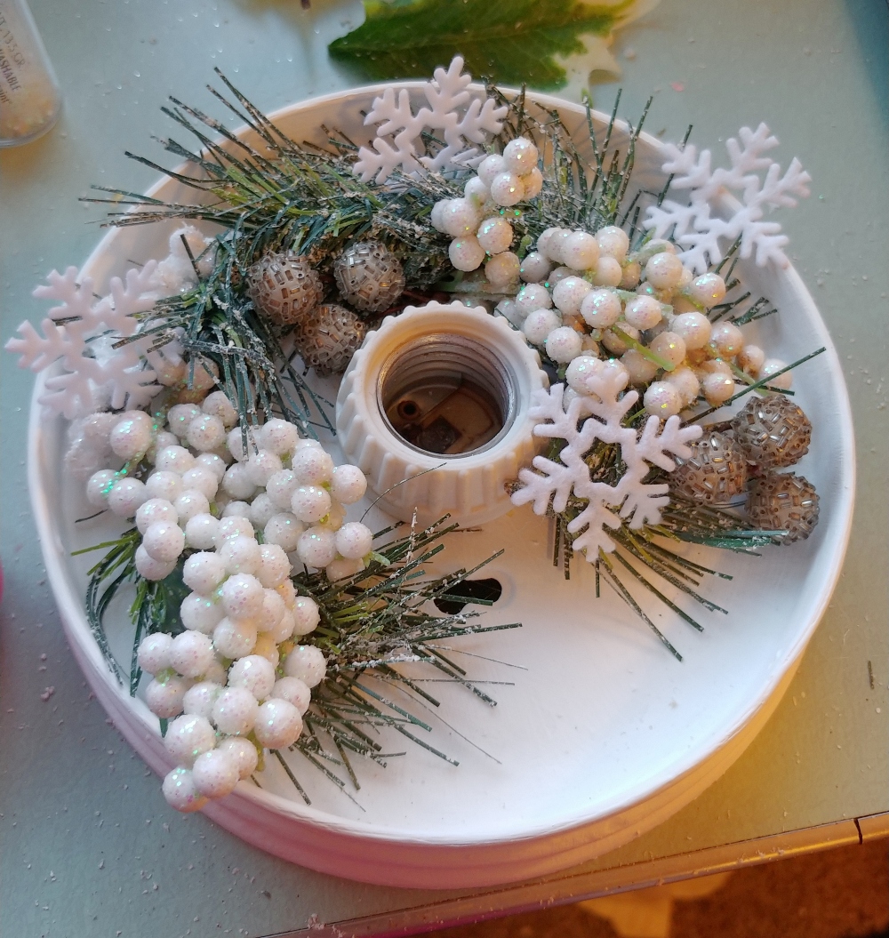 Upcycled Light Fixture Candle - Little Vintage Cottage