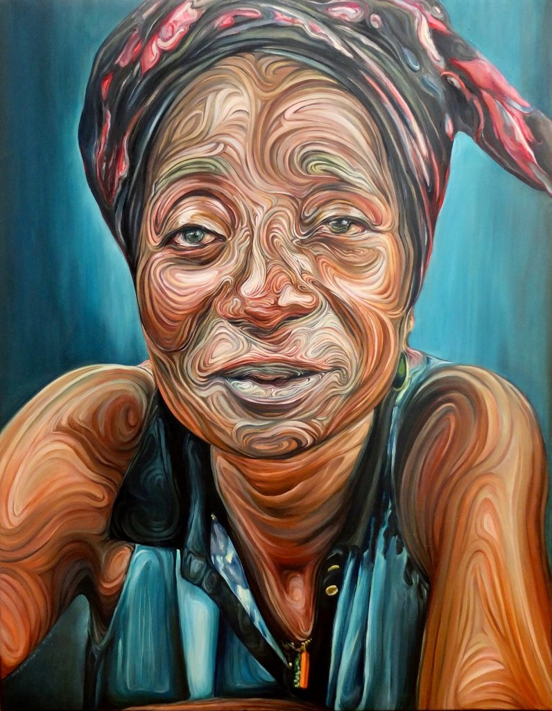 Colorful Self Portrait Drawing