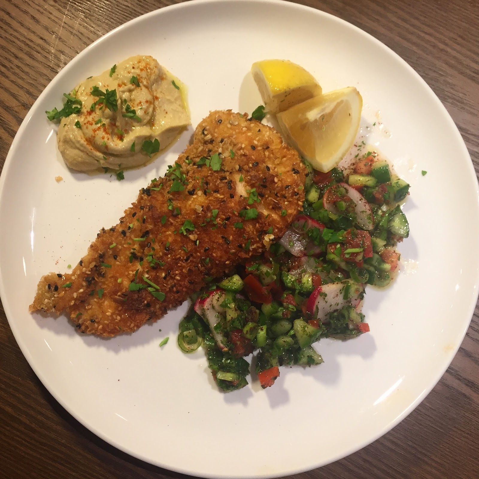 TheMDChef: Chicken Schnitzel with Israeli Salad