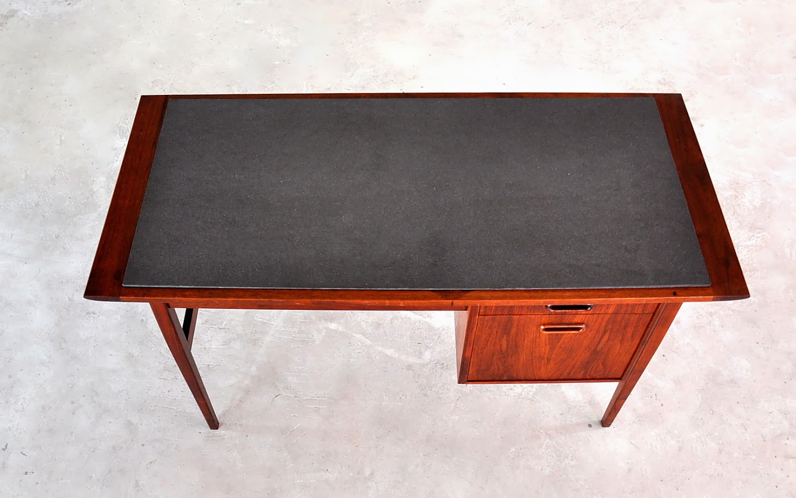 SELECT MODERN: Danish Modern Teak & Slate Desk