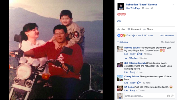 LOOK: Baste Duterte posts throwback photo with dad, mom - Pinoy ...