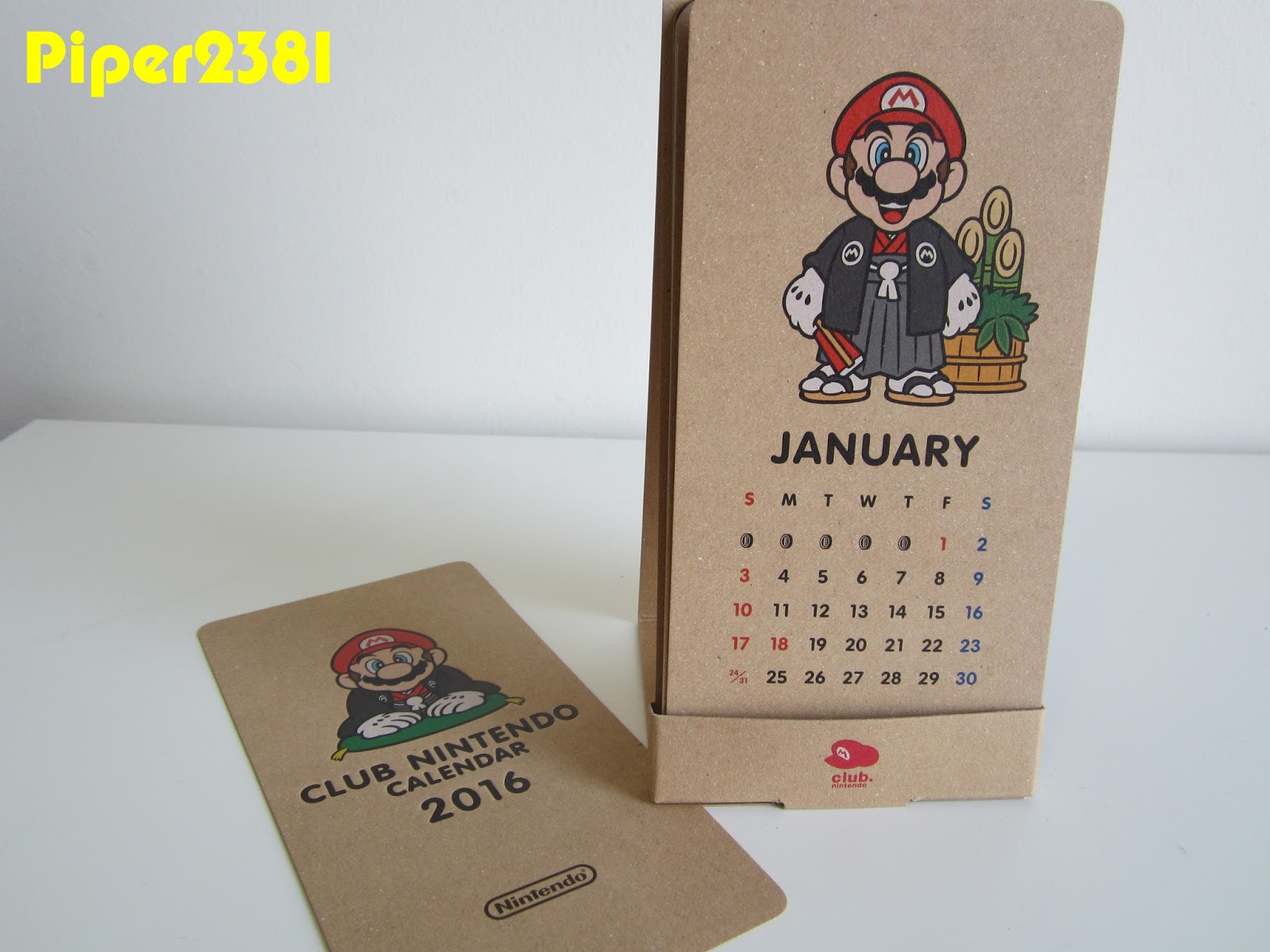 Piper2381: Club Nintendo Calendar 2016