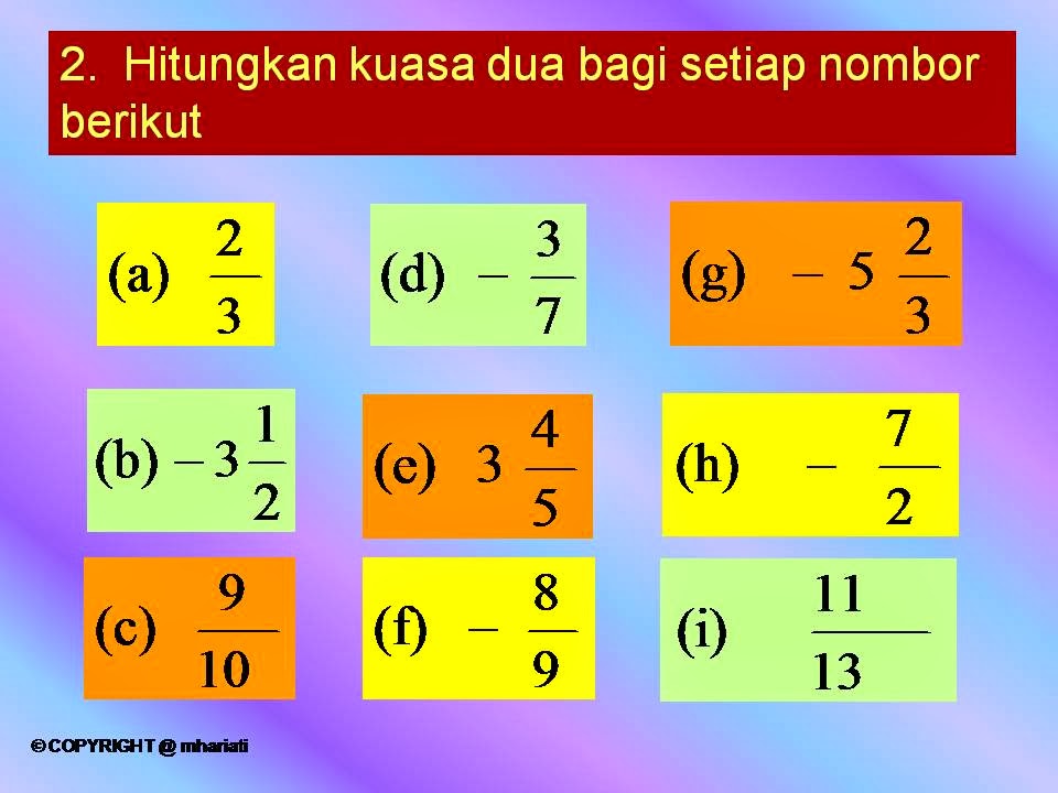 TIP BELAJAR MATEMATIK (TIPS FOR LEARNING MATHEMATICS): LATIHAN KUASA DUA