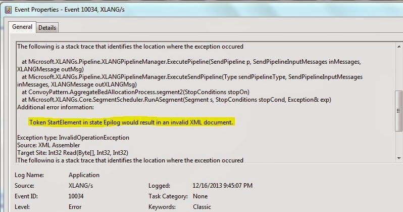 TechFindings: Token StartElement in state Epilog would result in an ...