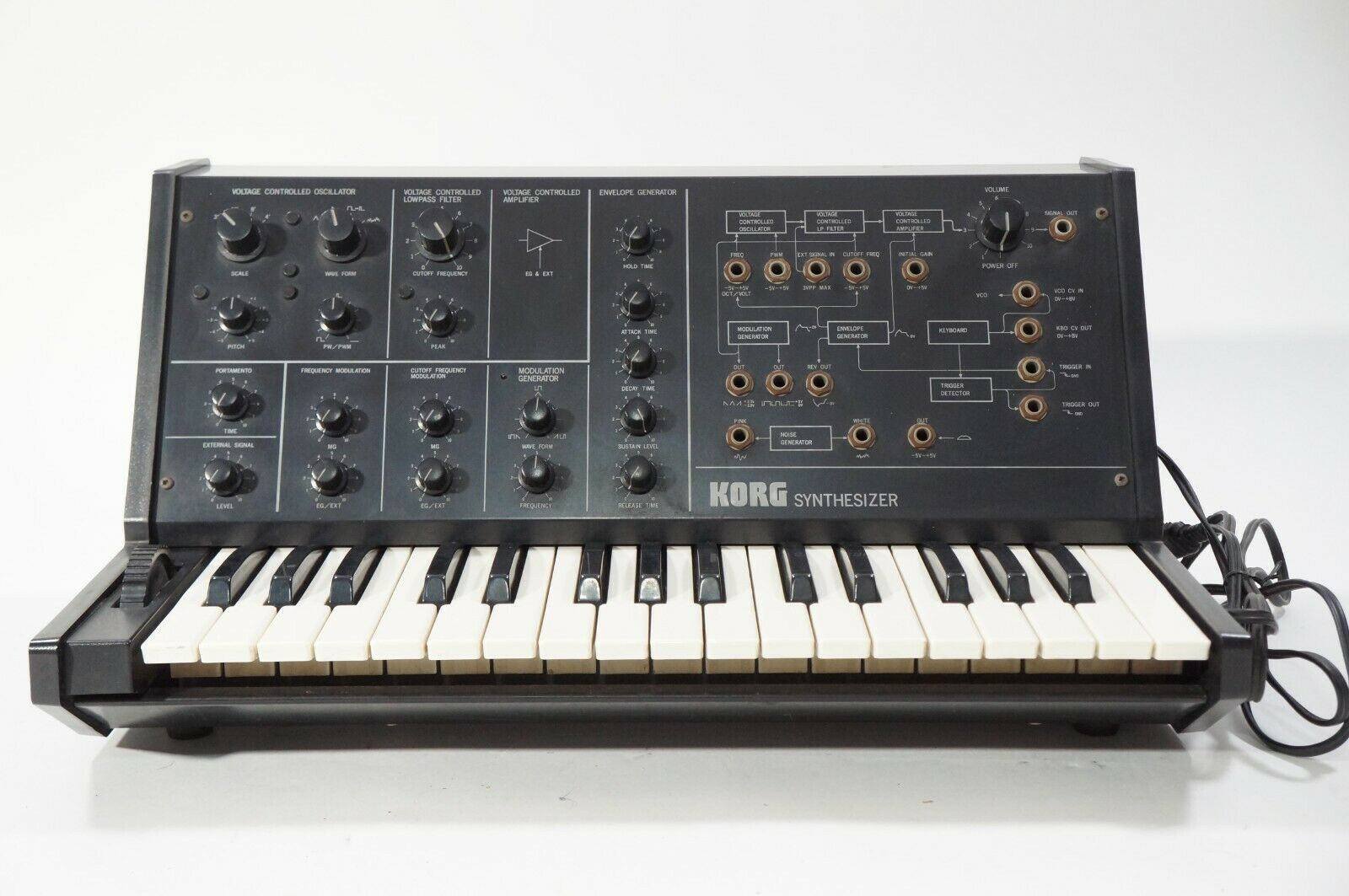 MATRIXSYNTH: KORG MS-10 Vintage Analog Semi-Modular Synthesizer SN 131236