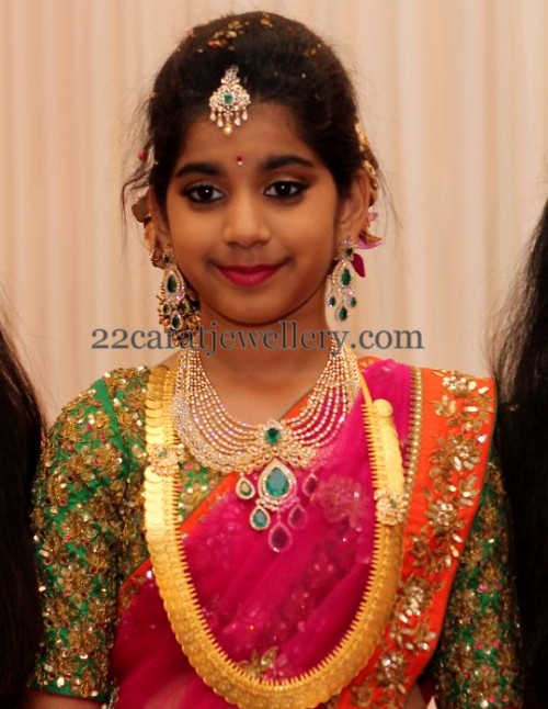 Shriya Half Saree Function - Jewellery Designs