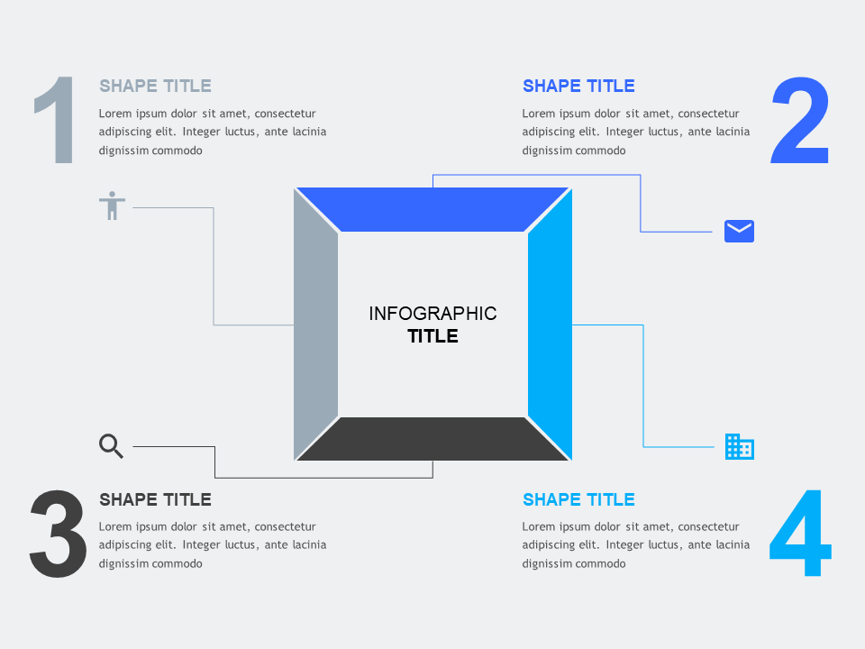 Square Four Section Detail PowerPoint Templates - PowerPoint Free