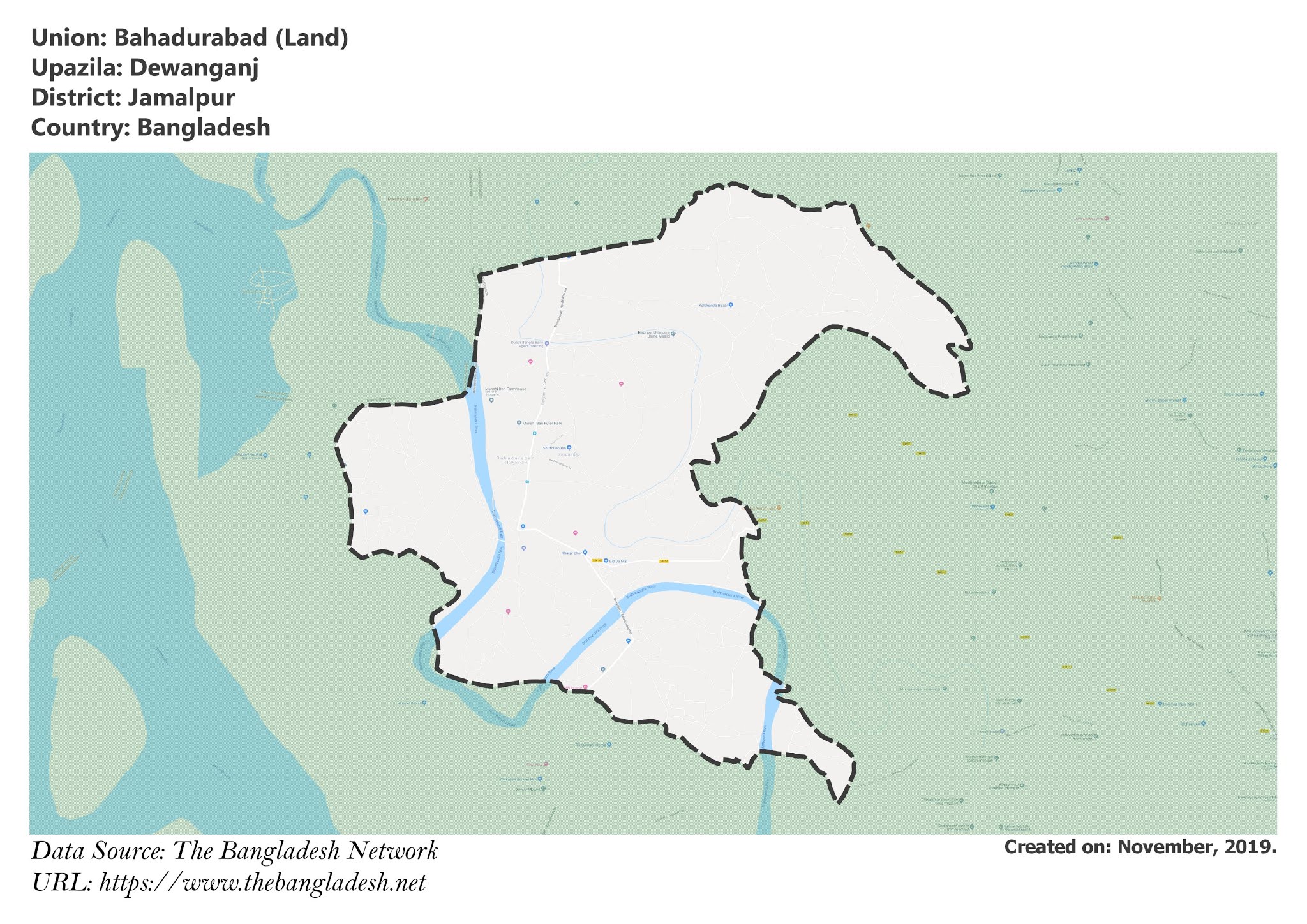 Bahadurabad Union, Jamalpur