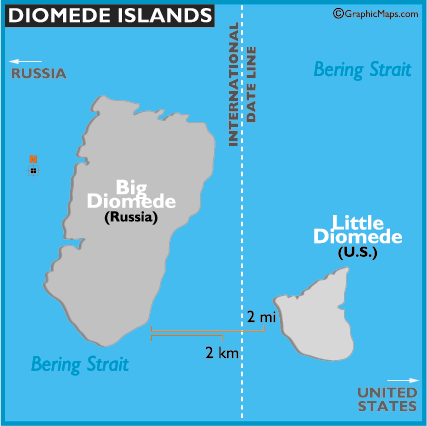 earth's geography: Diomede Islands : Tomorrow and Yestarday
