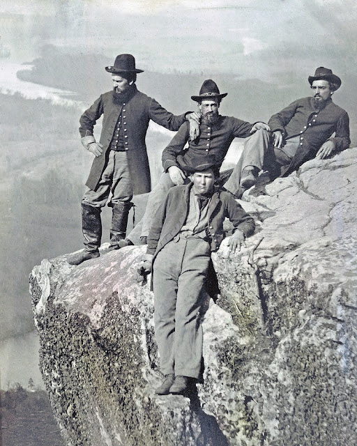 4 Union Soldiers Atop Lookout Mountain Tennessee, 1863 ~ Vintage Everyday