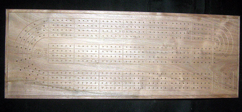Splinters Woodworks: Medium Size Custom Cribbage Board with Skunk Lines