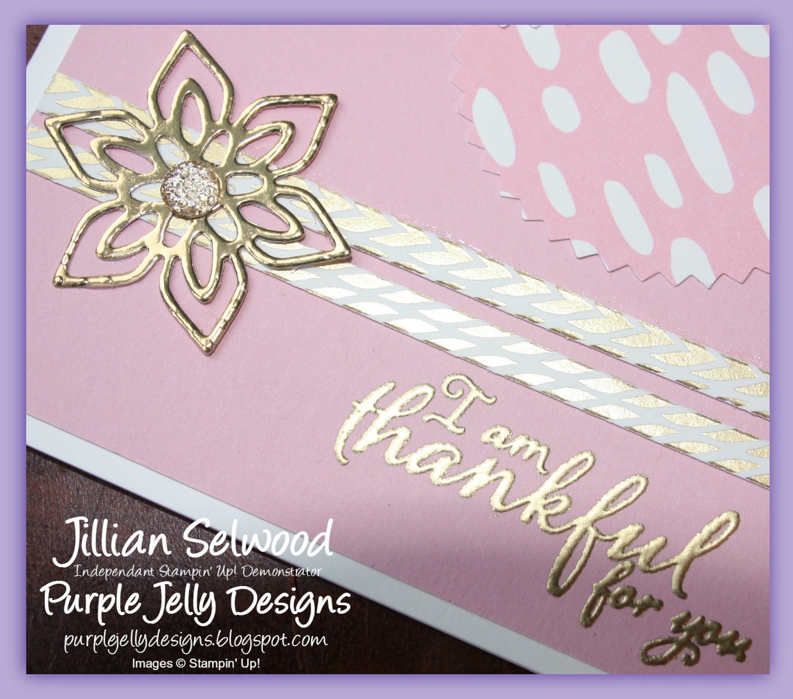 Purple Jelly Designs: Stampin' Up! Bundle of Love DSP Thank You Cards