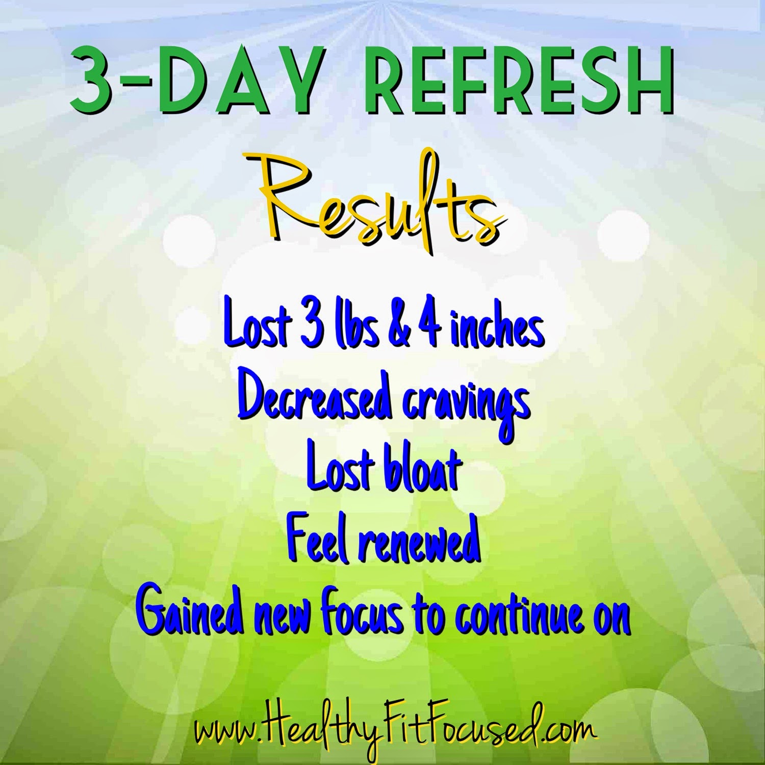 Healthy, Fit, and Focused: 3 Day Refresh Woman's Transformation and Results