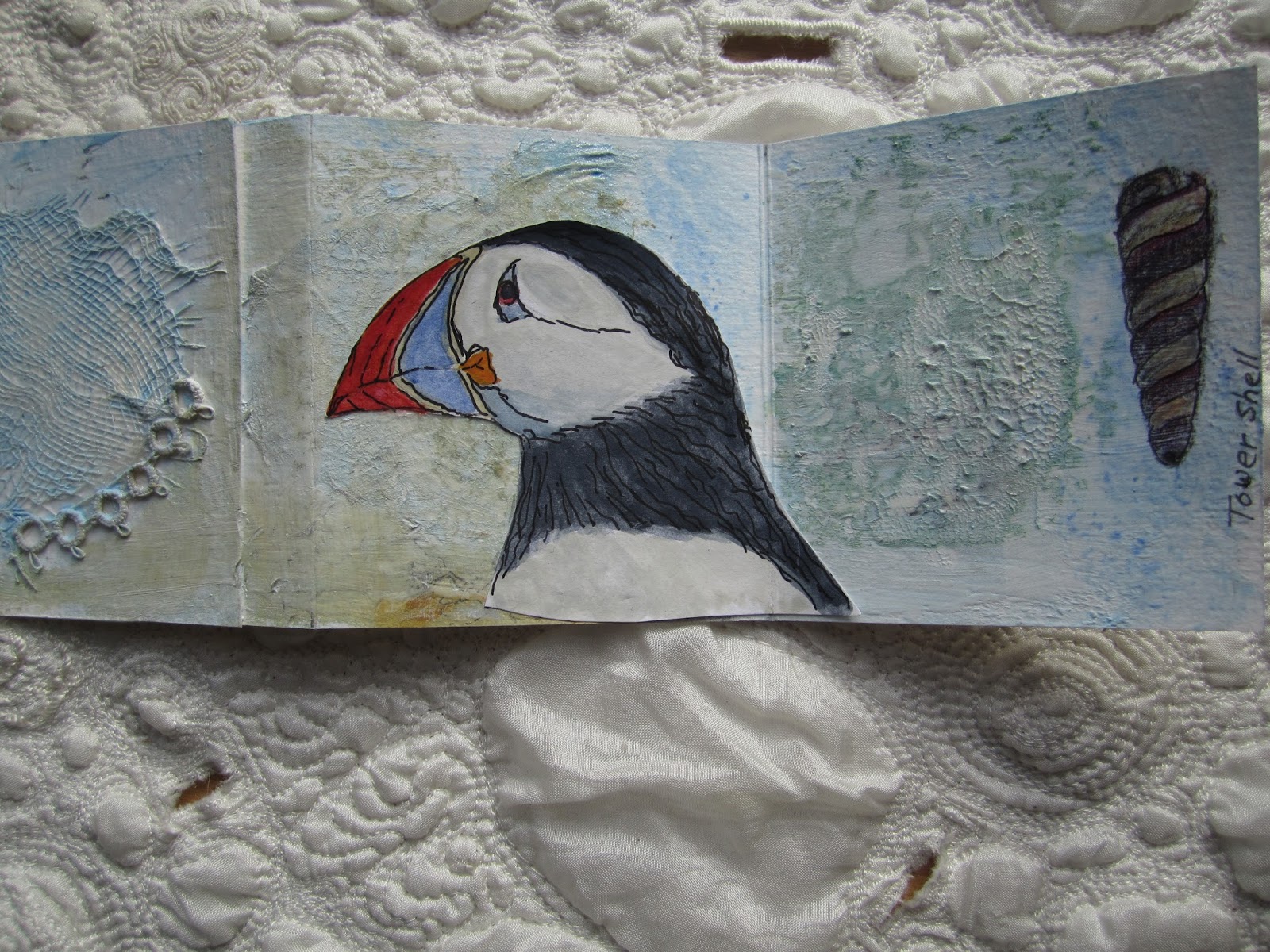 Louise Watson - Textile Artist: More work on the puffin page.
