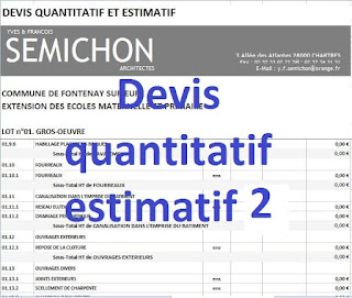 3 exemples de devis quantitatif estimatif bâtiment en excel | Cours génie civil - Outils, livres ...
