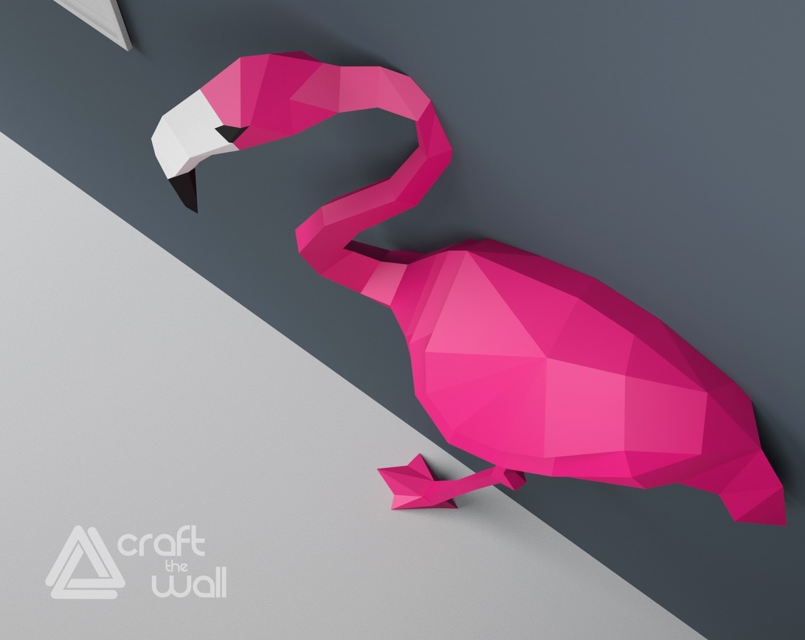 DIY FLAMINGO PAPERCRAFT PDF TEMPLATE