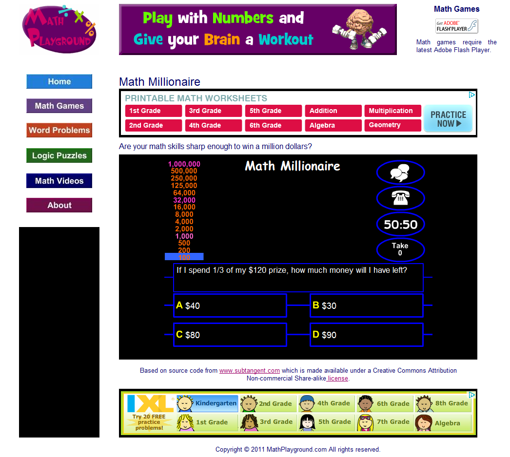 Game Untuk Pecinta Matematika : Who Wants To Be Millionaire Math - CUMI ...