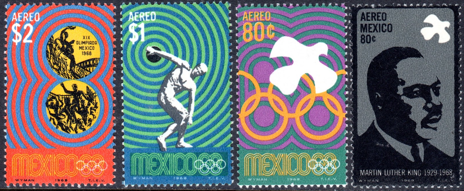 Filatelia y Gerardo Pacheco: OLÍMPICOS MÉXICO 68