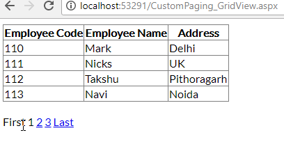 Custom Paging In Asp.Net GridView Using C# ~ Guruji Point - Code You Want To Write