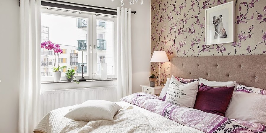 El piso de la semana: BLANCO Y MORADO | Decoración