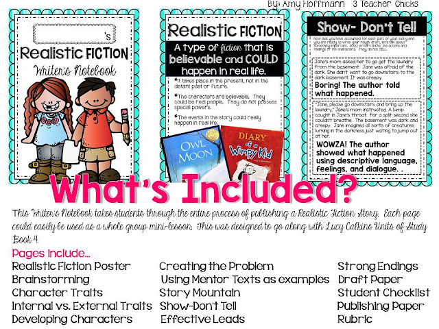 3 Teacher Chicks: Free Realistic Fiction Rubric