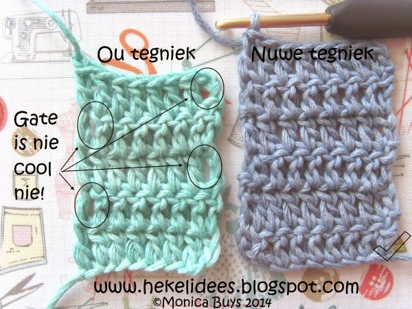 Hekel Idees: Hekel Tutoriaal: 2-kortbene in plaas van 3-kettingsteke ...
