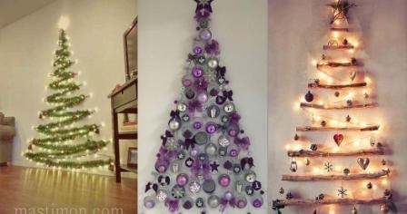 23 Contoh POHON NATAL Dinding dari berbagai macam bahan yang UNIK ...