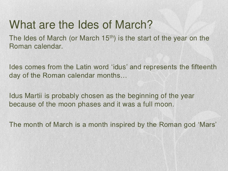 Awakenings: Why 'Beware' the Ides of March?