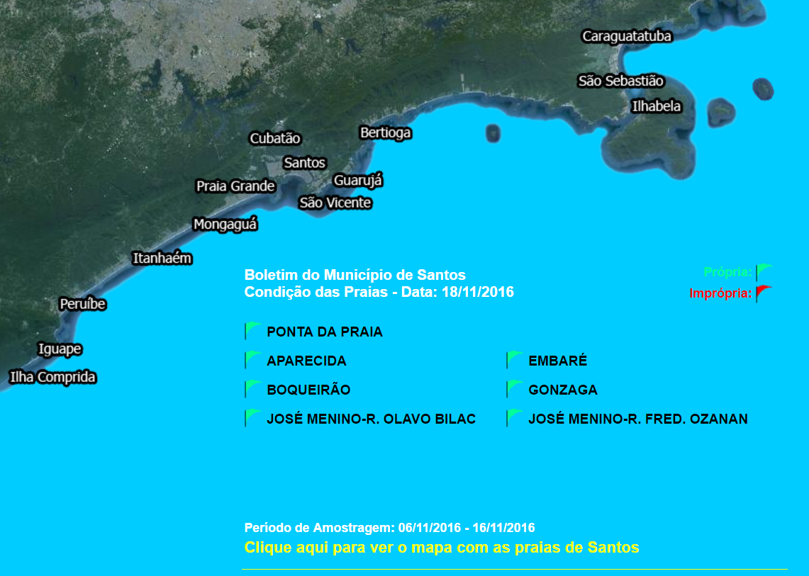 Mapa de Qualidade das Praias de Santos