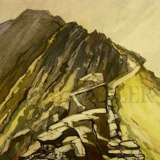 Painting of Striding Edge Helvellyn Lake District by Rob Miller RSA