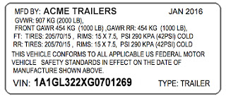 Replacement VIN (vehicle identification number) Stickers: Replacement ...