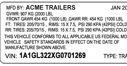 Replacement VIN (vehicle identification number) Stickers: Replacement ...