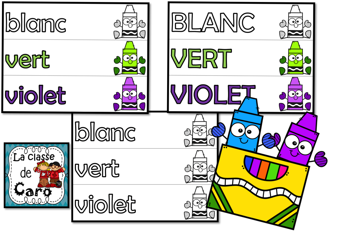 la classe de caro.: Mots-étiquettes - LES COULEURS - Affichage
